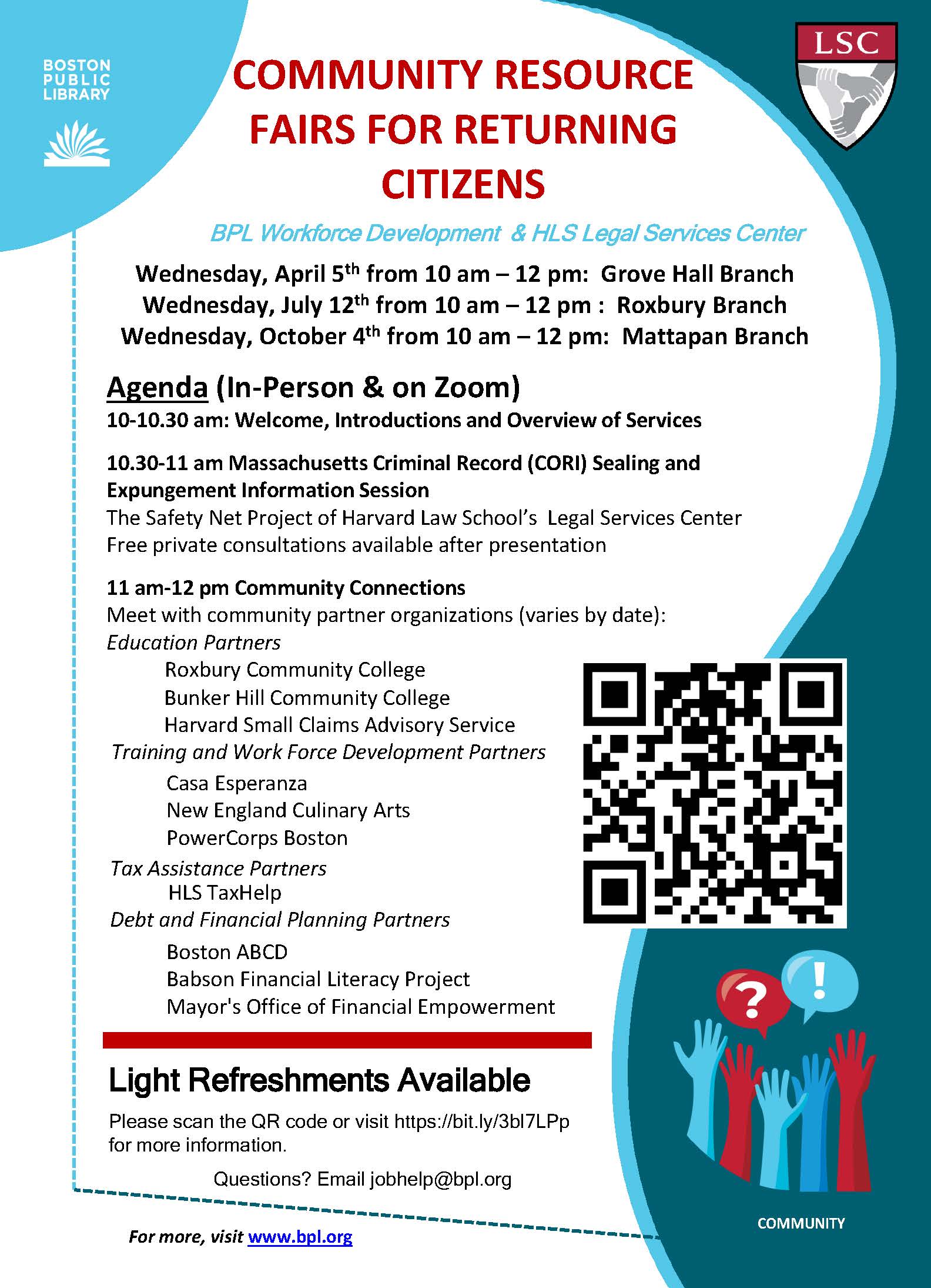 Community Resource Fairs for Returning Citizens - record sealing & more ...